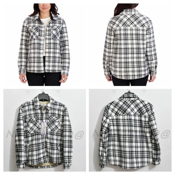 Sage | Jackets & Coats | Nwt Sage Ladies Plush Shirt Jacket In White ...